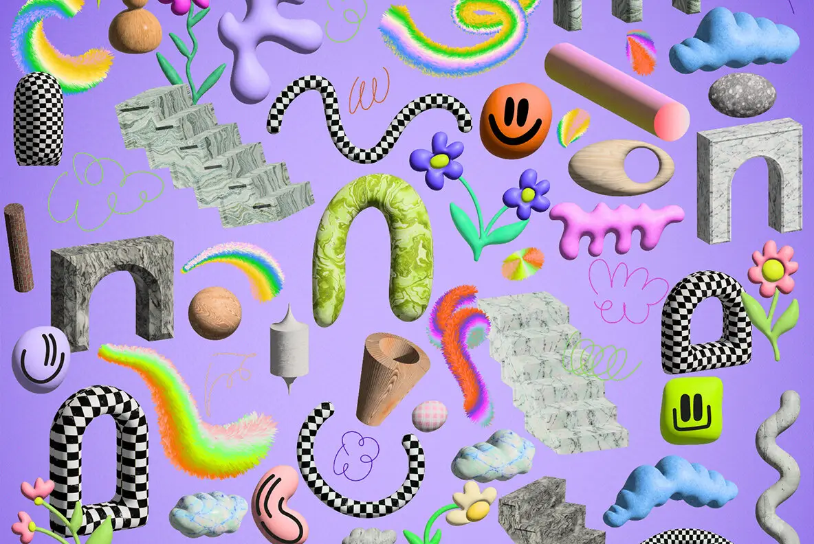 Neo 3D Postmodern Elements Graphics - YouWorkForThem