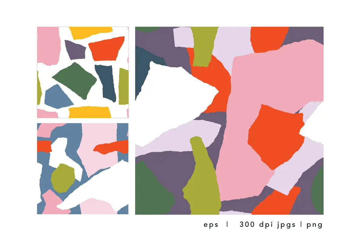 Torn Shapes Patterns - YouWorkForThem