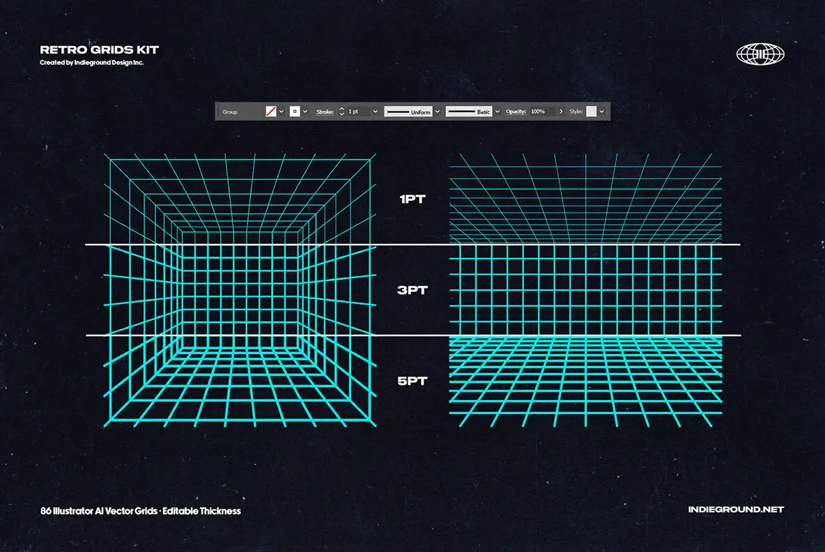 Retro Grids Objects - YouWorkForThem