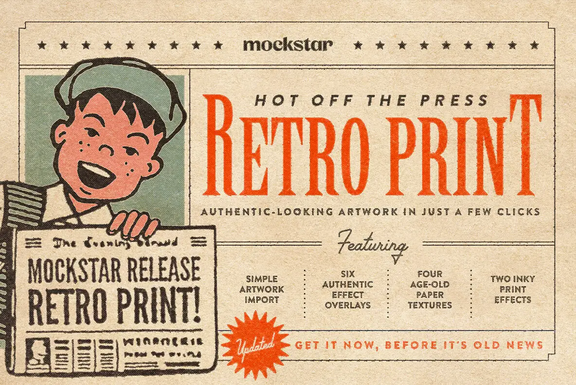 Retro Print Texture Effect Graphics - YouWorkForThem