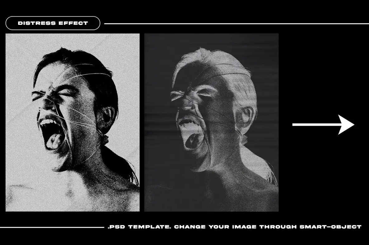 Distress Effect - Photo Template Distressed - YouWorkForThem