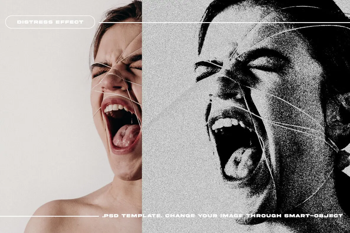 Distress Effect - Photo Template Distressed - YouWorkForThem