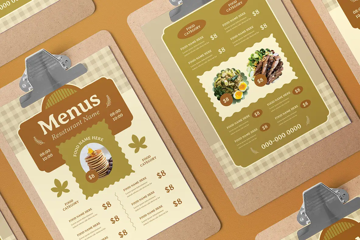 Brown Flat Design Autumn Food Menu Graphics - YouWorkForThem