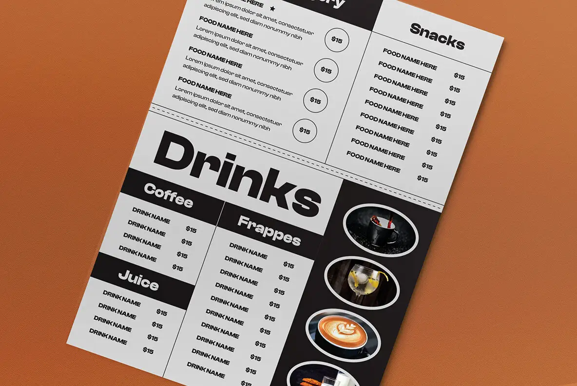 Grey Minimalist Restaurant Food Menu Mockups - YouWorkForThem