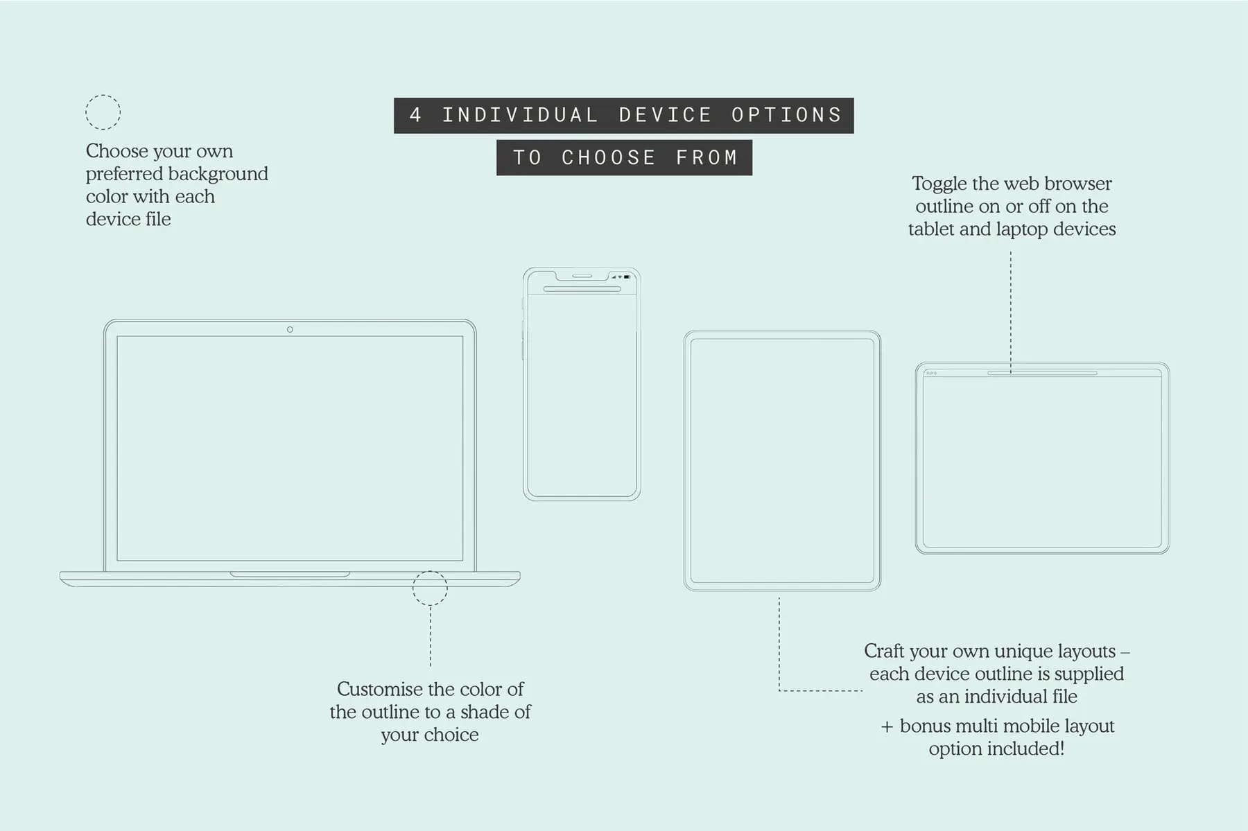Minimal Outline Device Mockups Graphics - YouWorkForThem