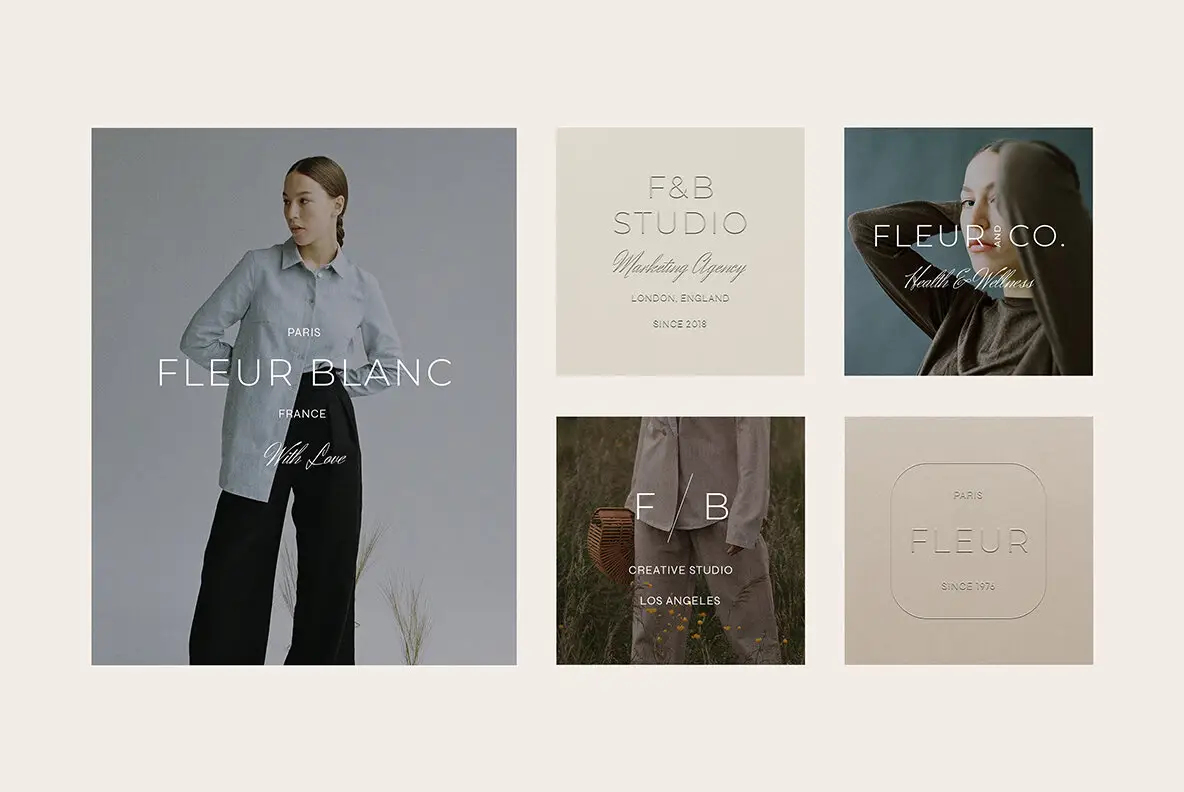 Fleur Minimal Logo Kit Logos - YouWorkForThem