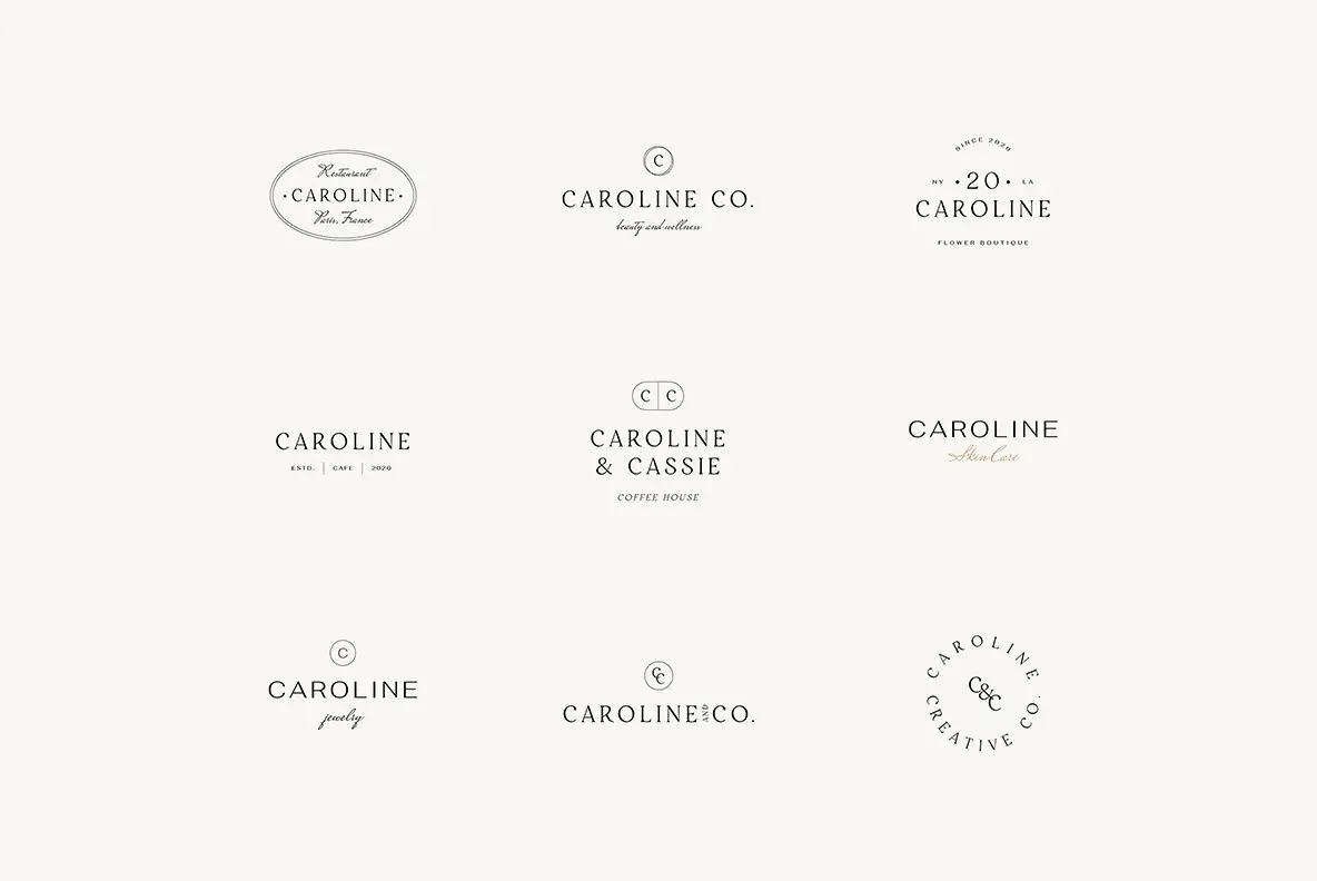 Caroline Minimal Logo Kit Graphics - YouWorkForThem