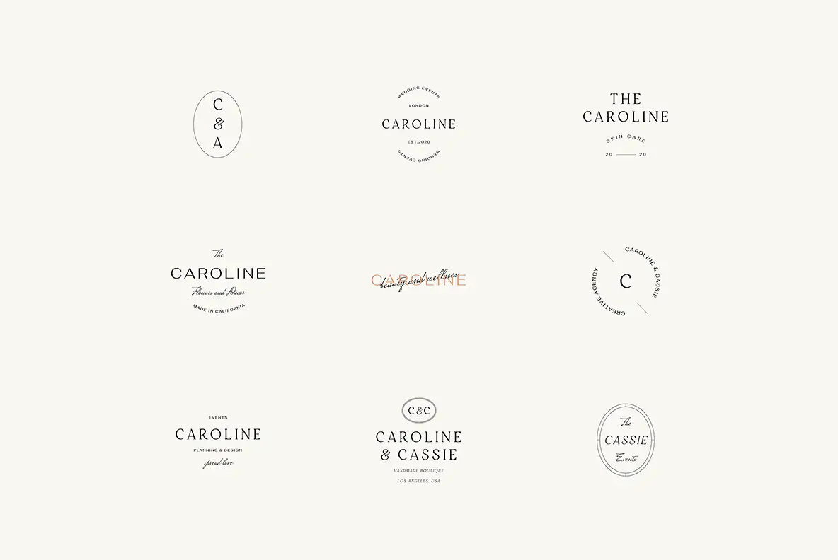 Caroline Minimal Logo Kit Graphics - YouWorkForThem