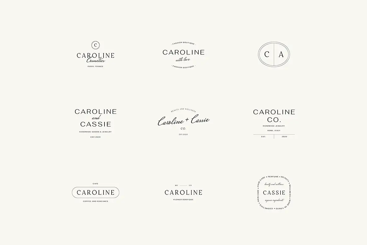 Caroline Minimal Logo Kit Graphics - YouWorkForThem