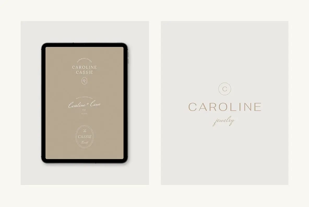 Caroline Minimal Logo Kit Graphics - YouWorkForThem
