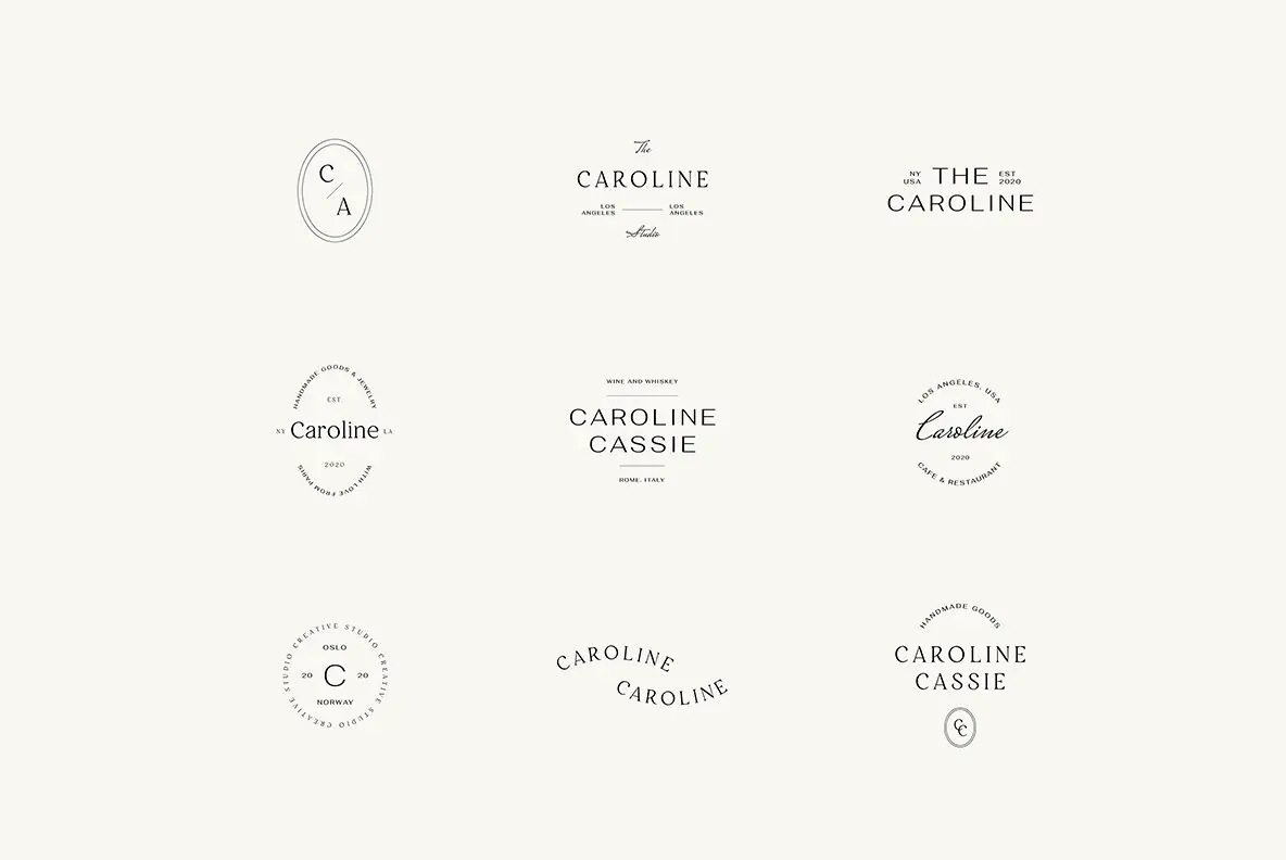 Caroline Minimal Logo Kit Graphics - YouWorkForThem