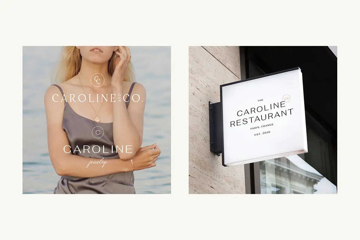 Caroline Minimal Logo Kit Logos - YouWorkForThem