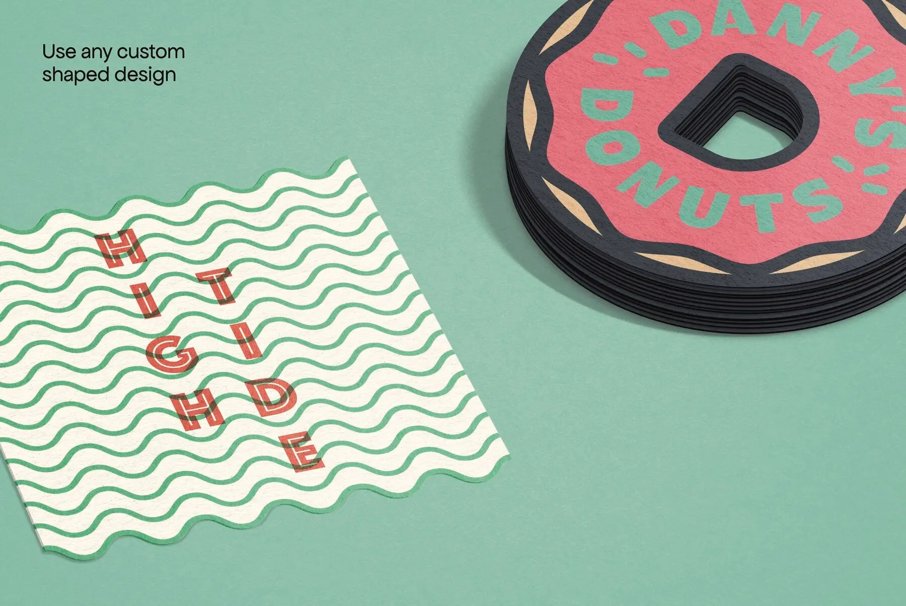 Custom Shape Coaster Mockup Graphics - YouWorkForThem