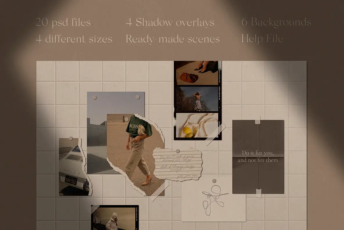 Realistic Mood Board Mockups lll Graphics - YouWorkForThem