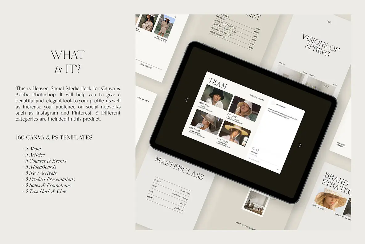 Heaven Instagram Social Media Pack Canva PS Instagram - YouWorkForThem