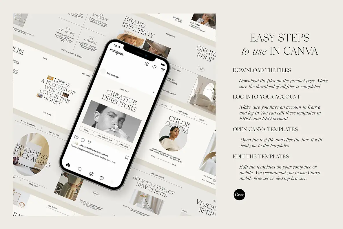 Heaven Instagram Social Media Pack Canva PS Instagram - YouWorkForThem
