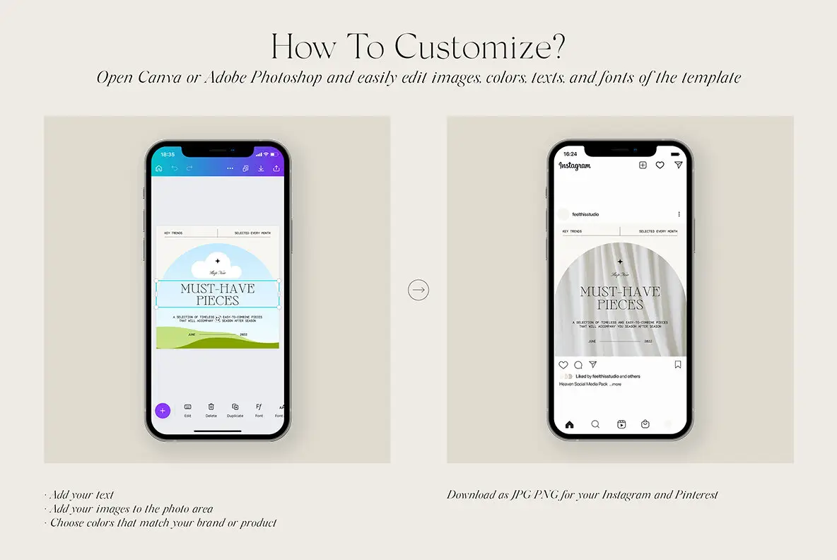 Heaven Instagram Social Media Pack Canva PS Instagram - YouWorkForThem