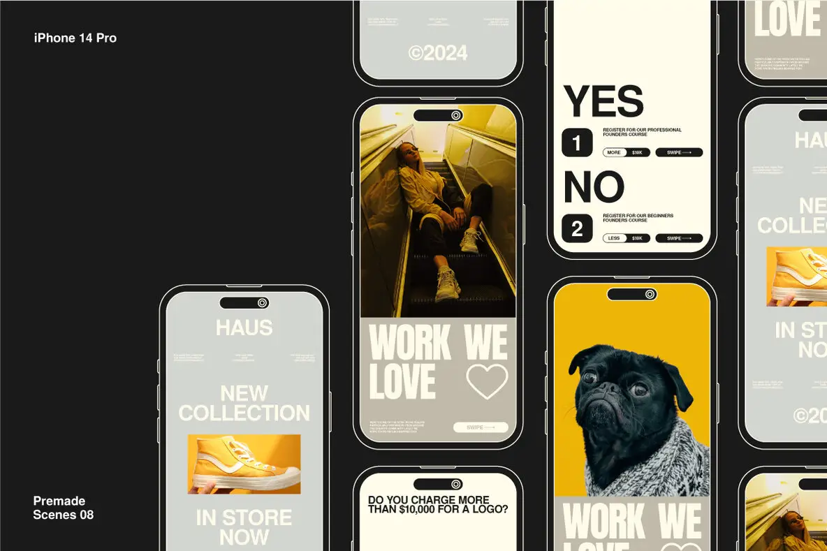 Outline Device Mockups + 12 Patterns Mockups - YouWorkForThem