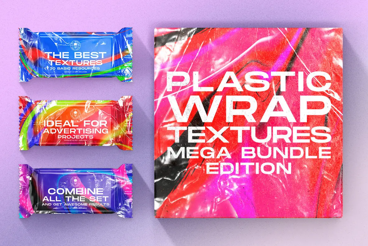 Plastic Wrap Textures Mega Bundle Graphics - YouWorkForThem