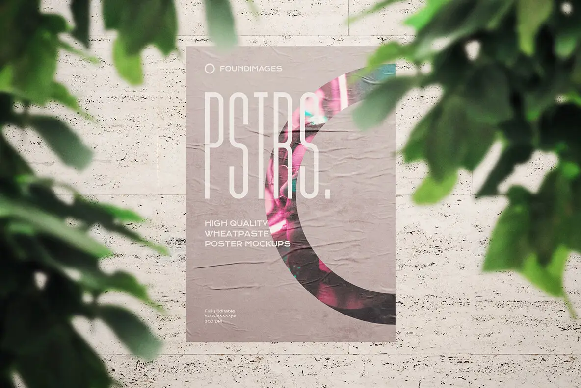 50 Poster Mockup Bundle Glued Paper Graphics - YouWorkForThem
