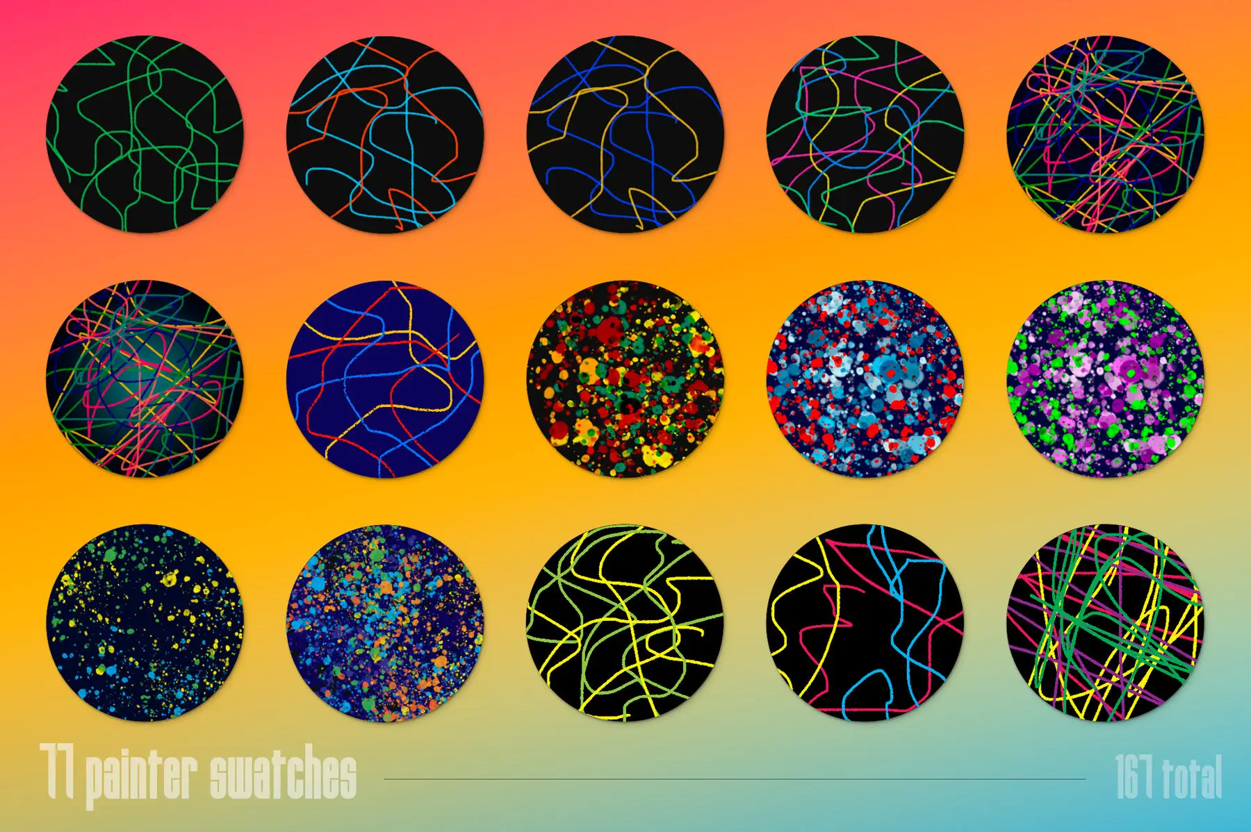 Multicolor Brush Bundle for Photoshop - YouWorkForThem
