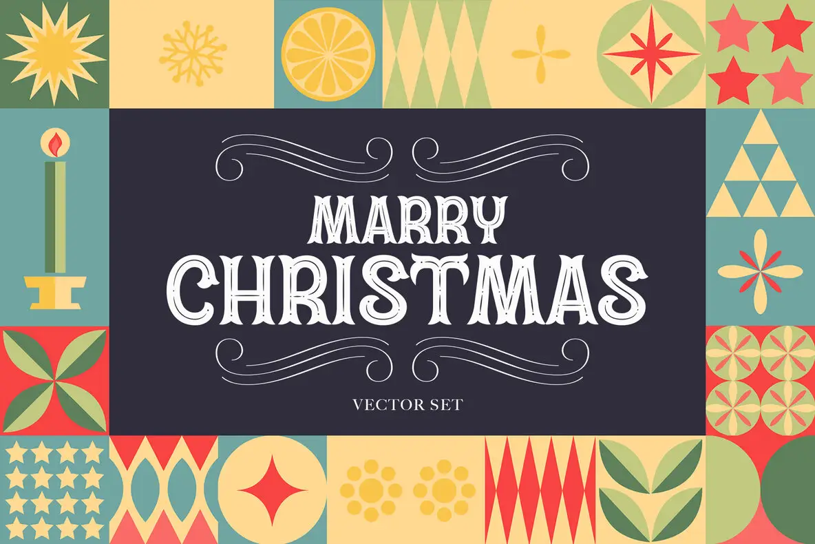 Christmas graphic vector set Graphics - YouWorkForThem