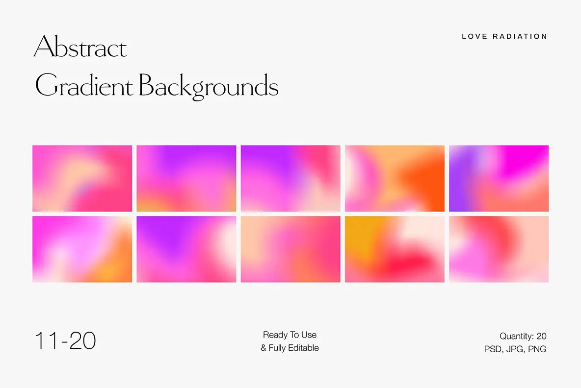 Abstract Bright Neon Grainy Gradient Backgrounds PSD Gradients ...