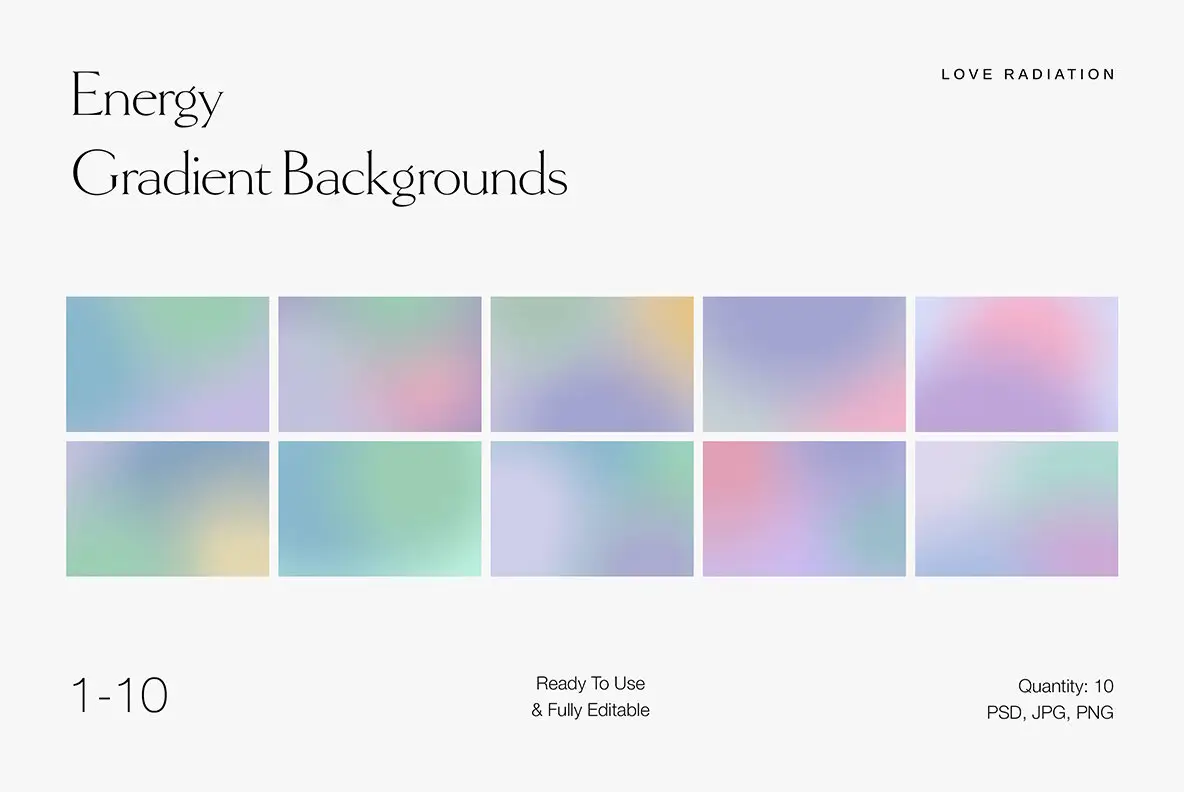 Energy Bright Neon Grainy Gradient Backgrounds PSD Graphics ...