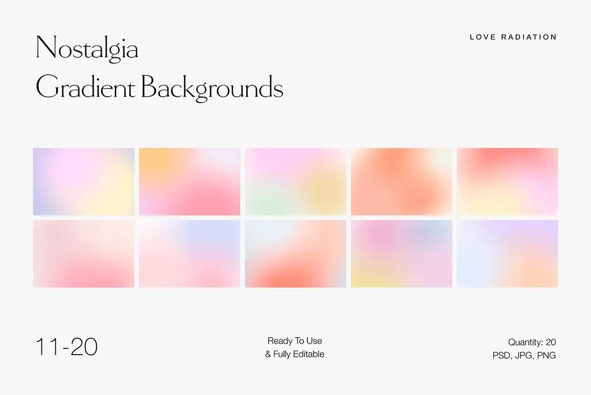 Nostalgia Abstract Pastel Grainy Gradient Backgrounds PSD Graphics ...