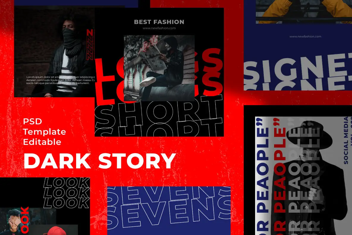 Dark Story Social Media Template Graphics - YouWorkForThem