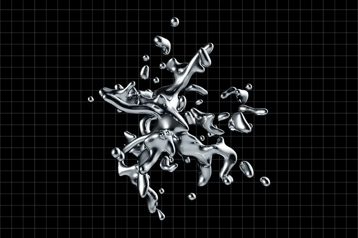 Chrome Liquid - 3D Shapes Objects - YouWorkForThem