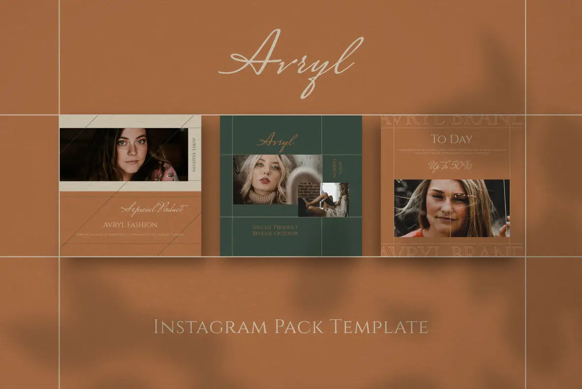 Avryl Story Feed Instagram Template Graphics - YouWorkForThem