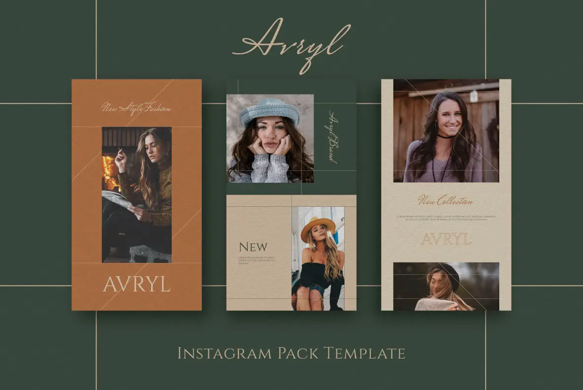 Avryl Story Feed Instagram Template Graphics - YouWorkForThem