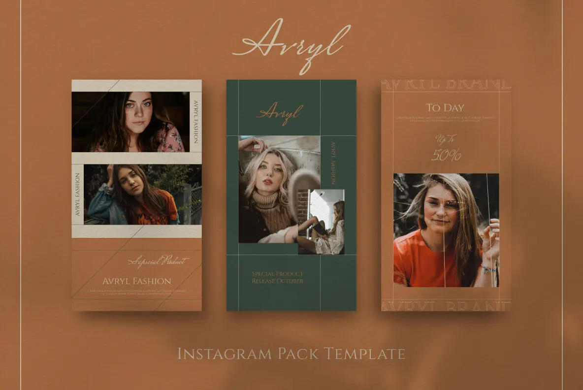 Avryl Story Feed Instagram Template Graphics - YouWorkForThem