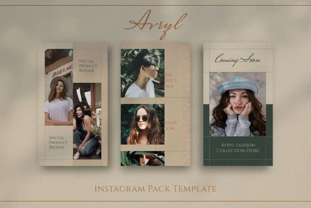 Avryl Story Feed Instagram Template Graphics - YouWorkForThem