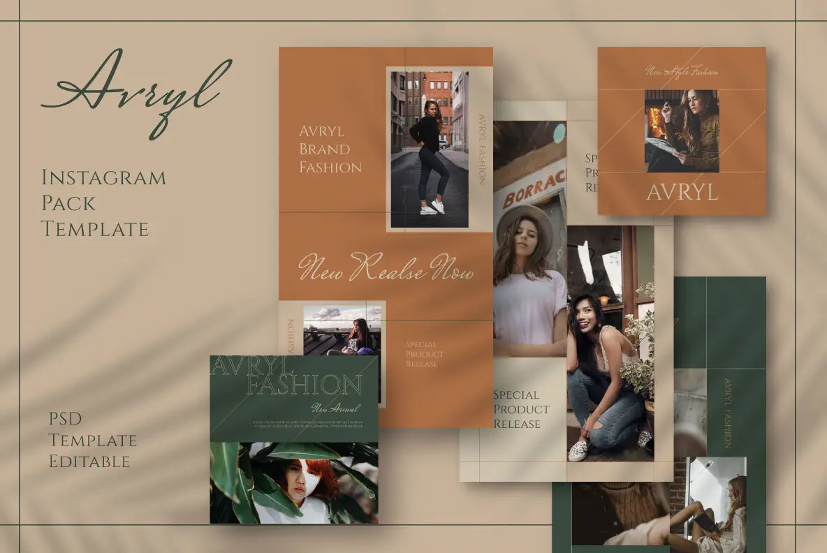 Avryl Story Feed Instagram Template Graphics - YouWorkForThem
