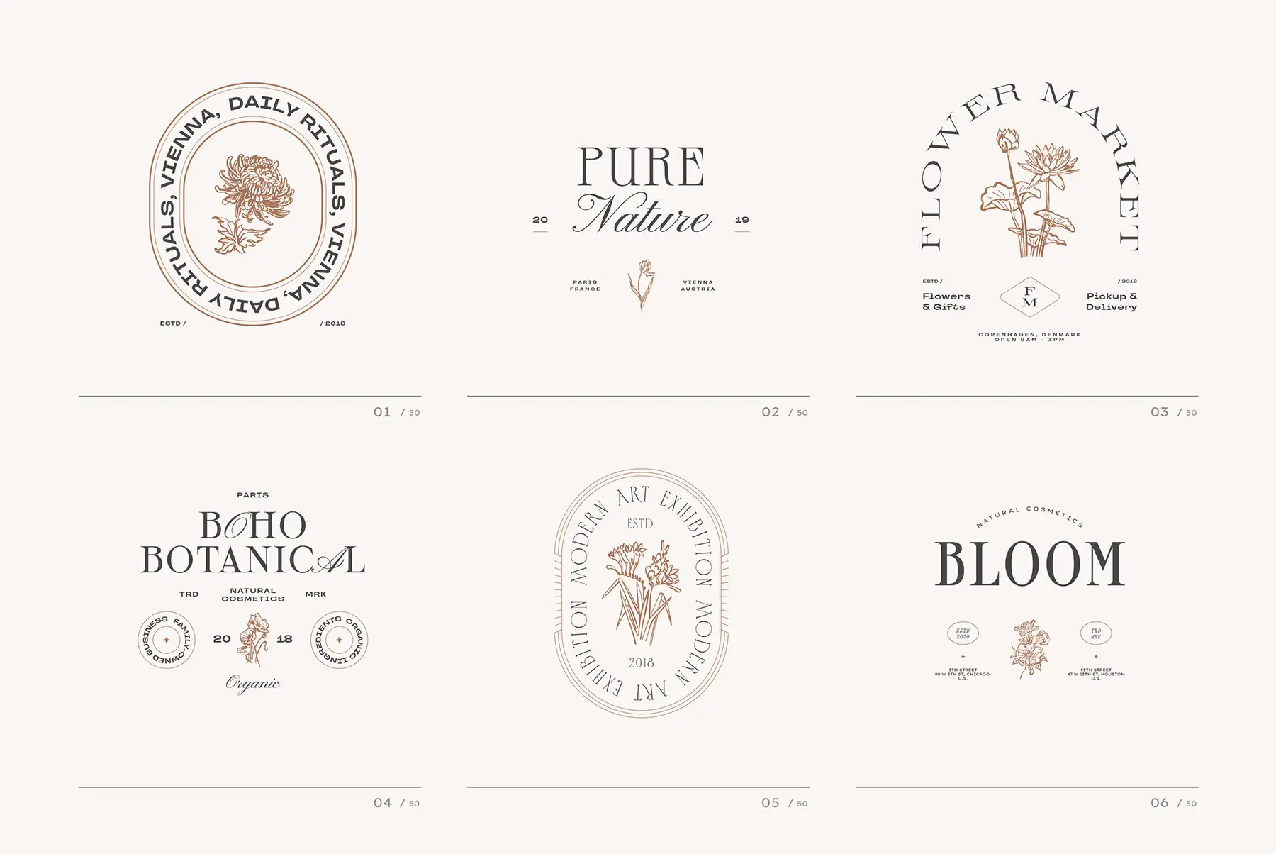 Botanical Logo Kit Logos - YouWorkForThem