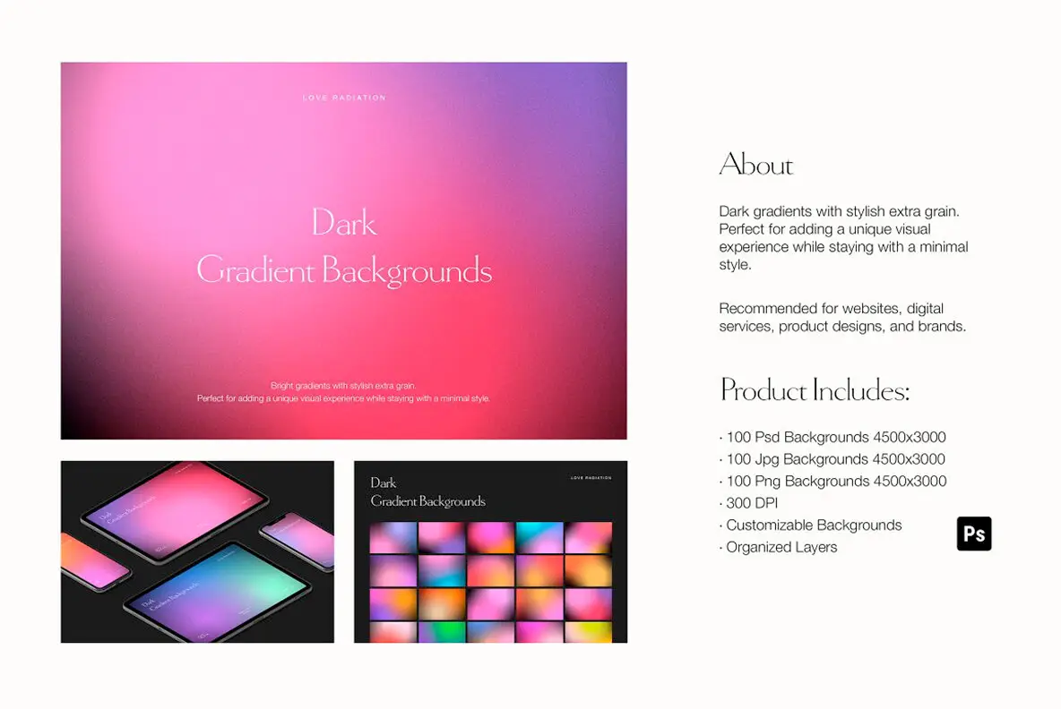 300 Grainy Gradient Backgrounds Gradients - YouWorkForThem