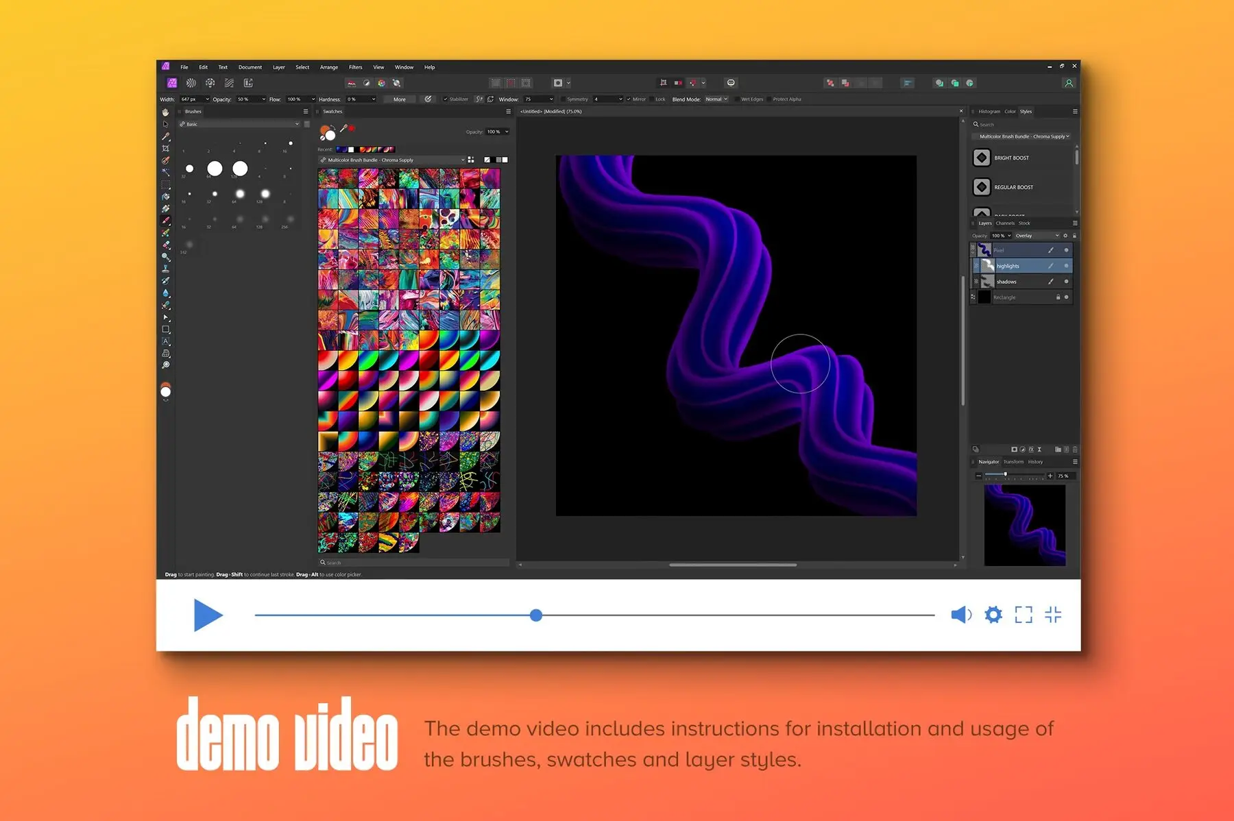 Gradial – Multicolor Brushes for Affinity - YouWorkForThem