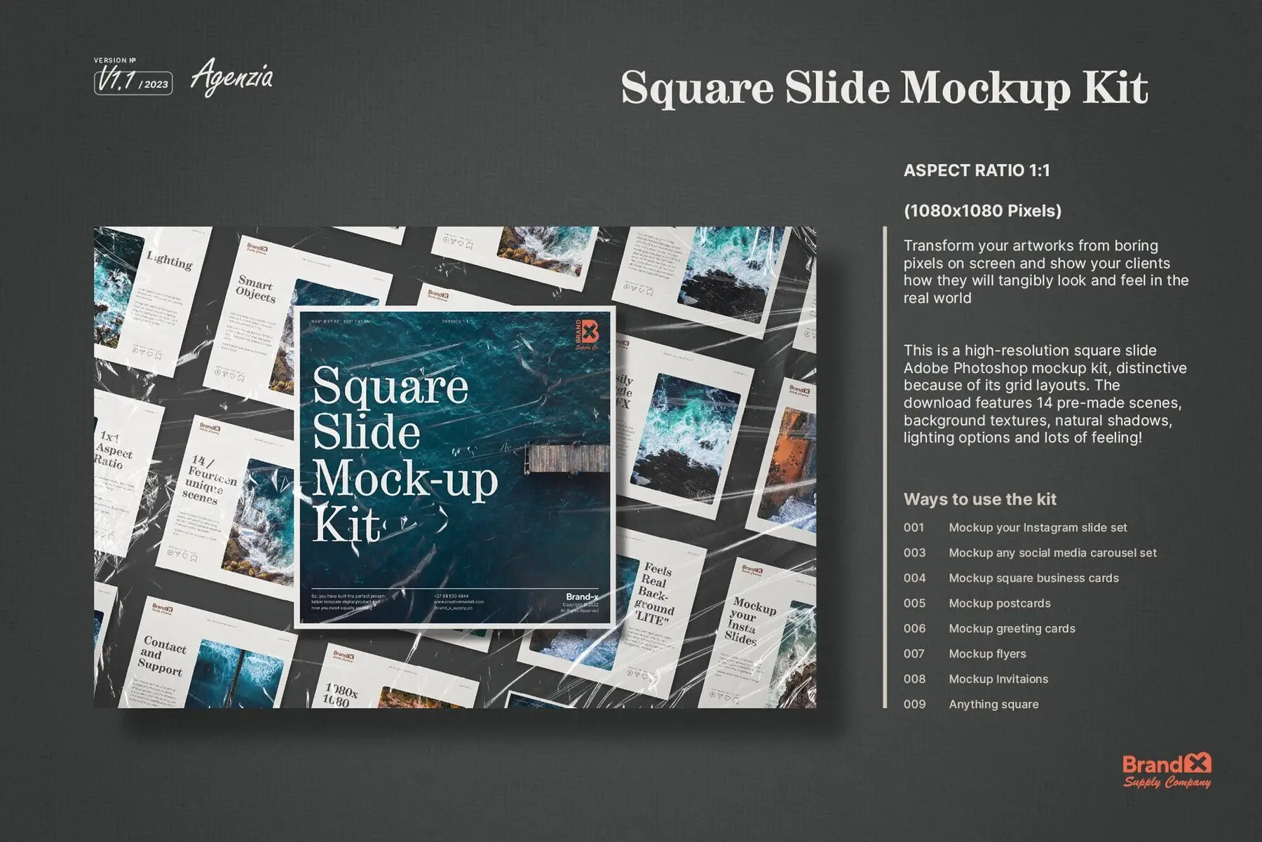 Agenzia I Square Slide Mockup Kit Mockups - YouWorkForThem