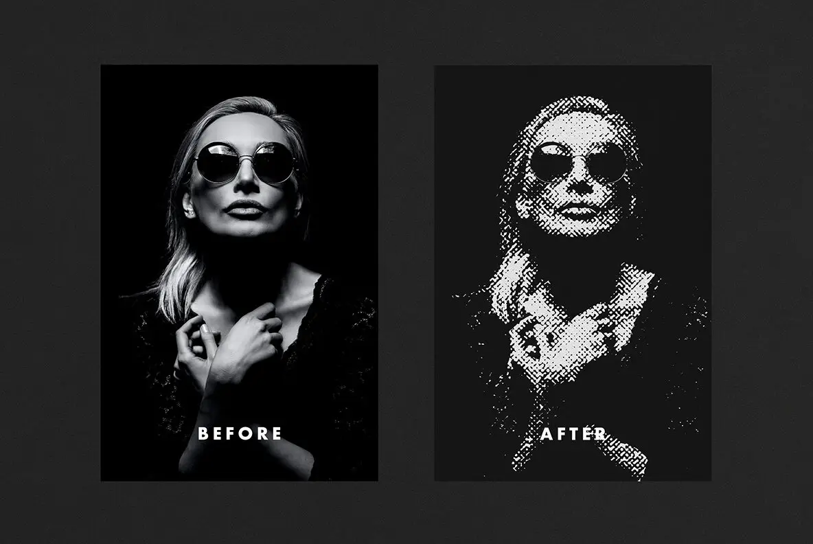 Bitmap Halftone Photo Effect - YouWorkForThem