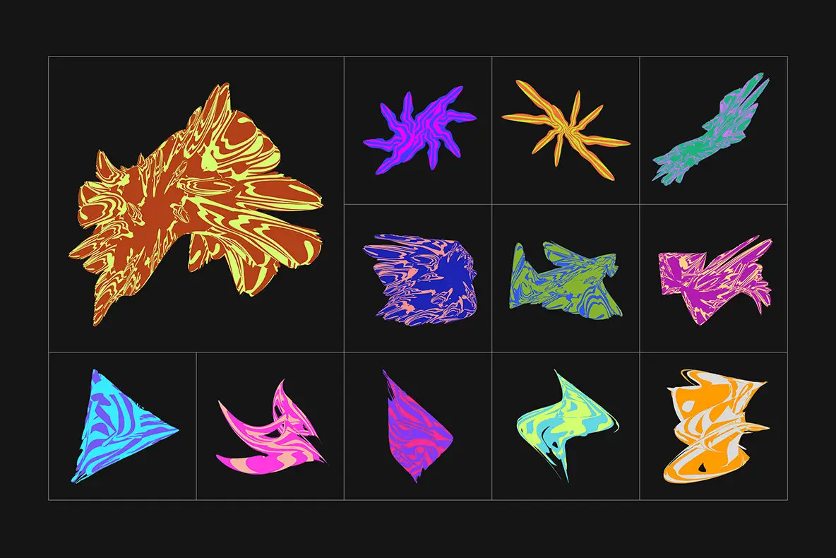 Distorted Abstract Shapes Graphics - YouWorkForThem