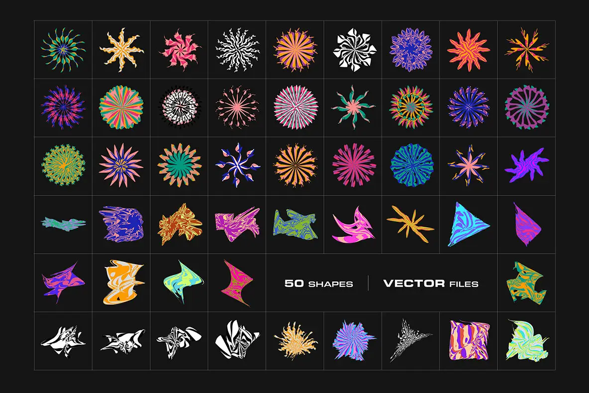 Distorted Abstract Shapes Graphics - YouWorkForThem
