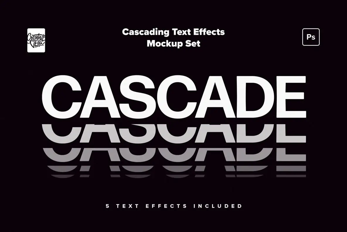 Cascading Distortion Text Effects Mockup - YouWorkForThem