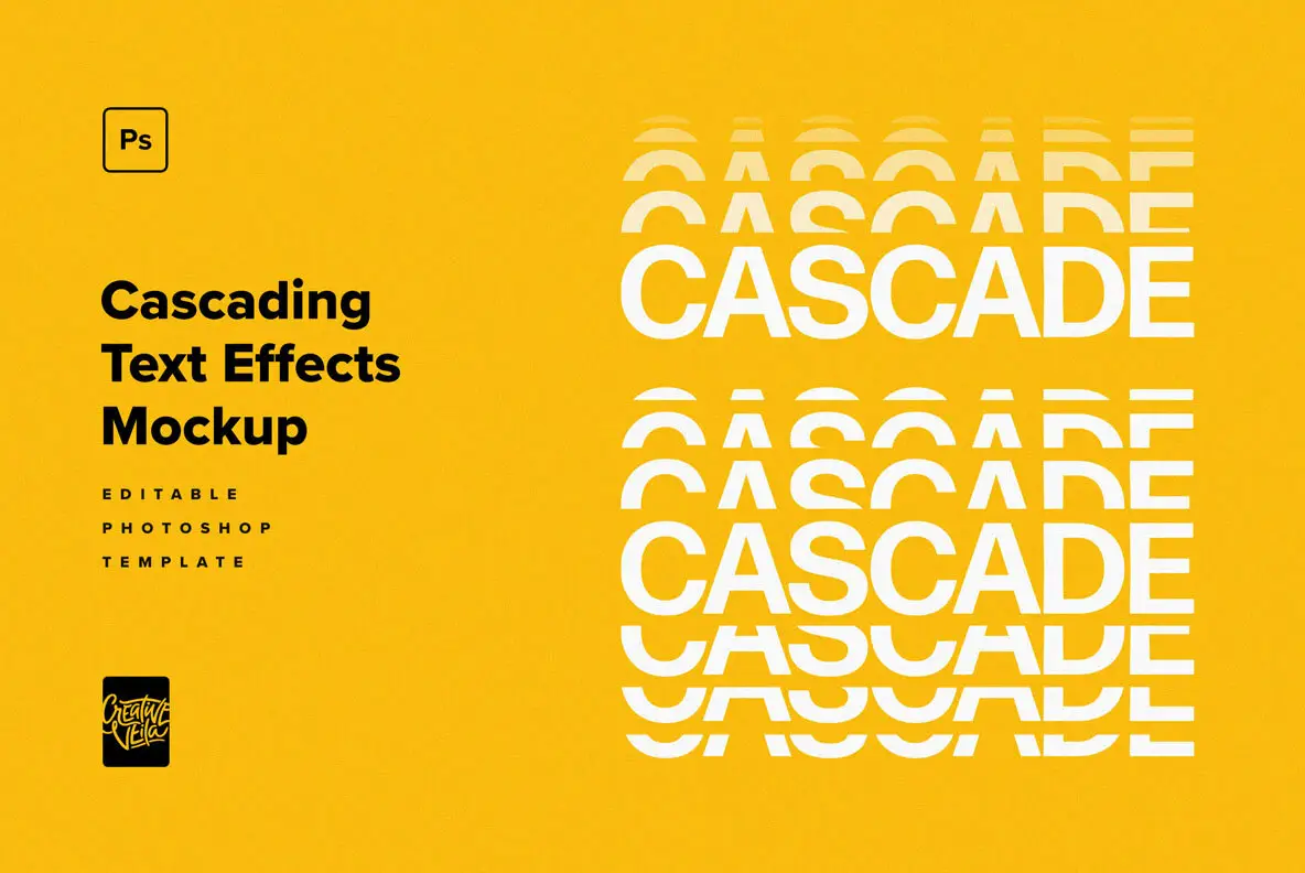 Cascading Distortion Text Effects Mockup - YouWorkForThem