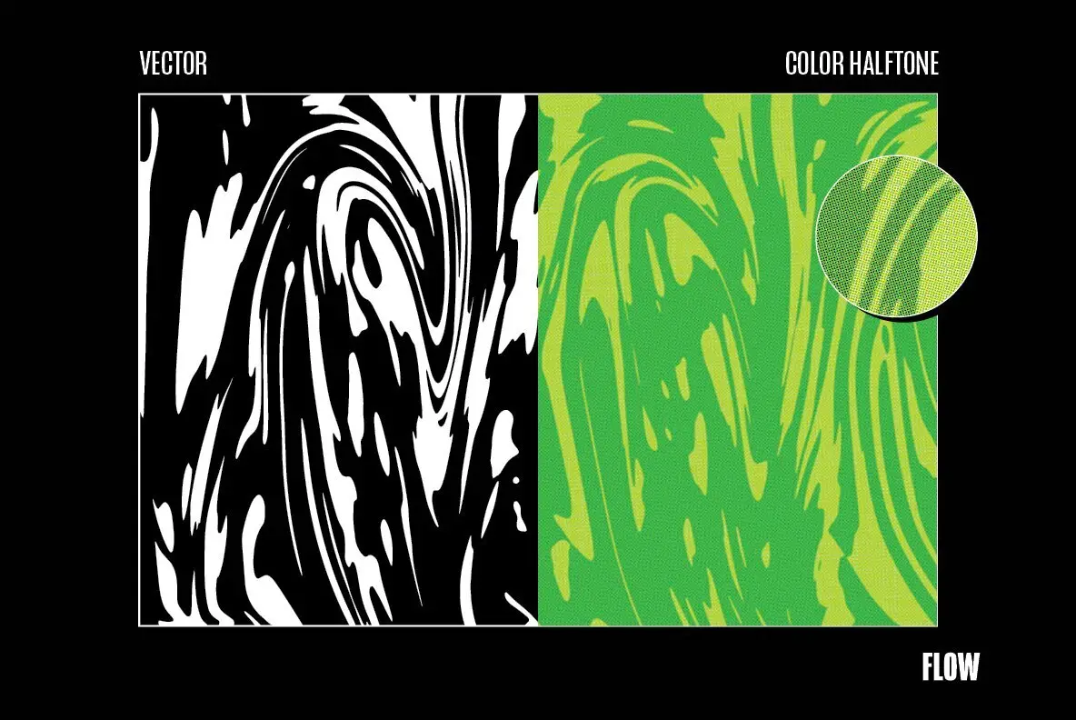 Flow Retro Color Halftones Graphics - YouWorkForThem