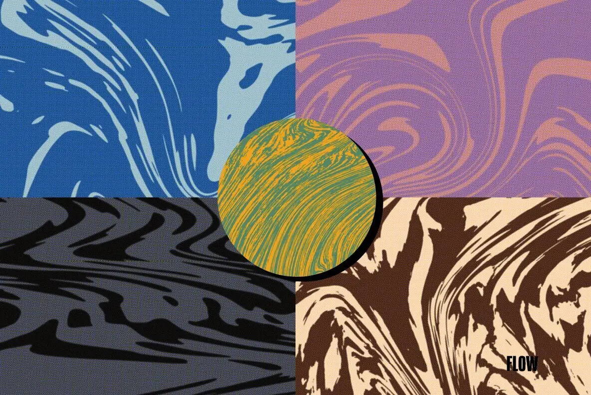 Flow Retro Color Halftones Graphics - YouWorkForThem