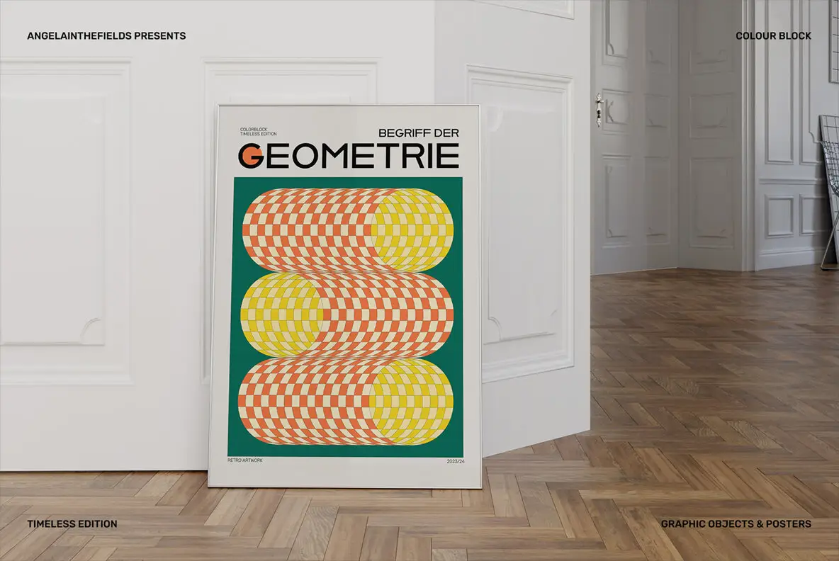 Retro Colour Block Vector Objects Graphics - YouWorkForThem