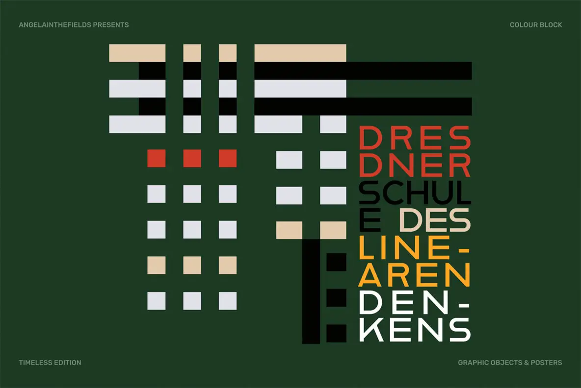 Retro Colour Block Vector Objects Graphics - YouWorkForThem