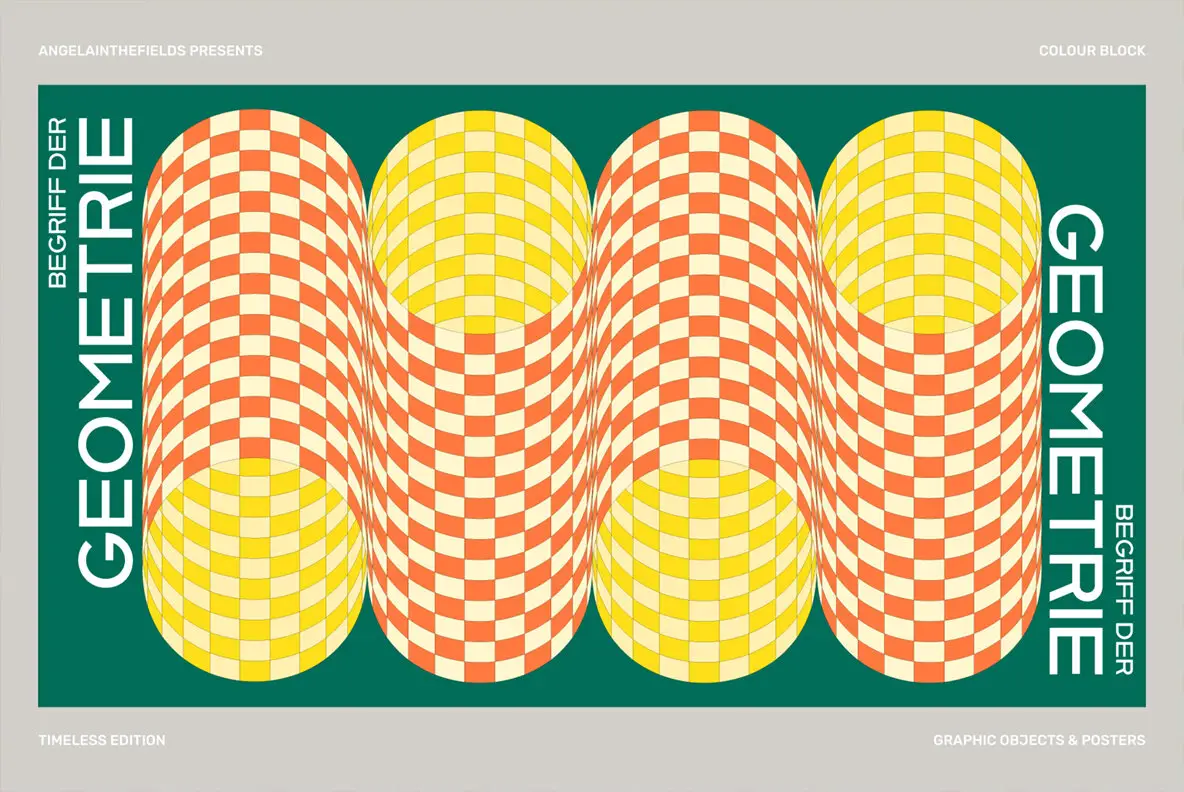 Retro Colour Block Vector Objects Graphics - YouWorkForThem